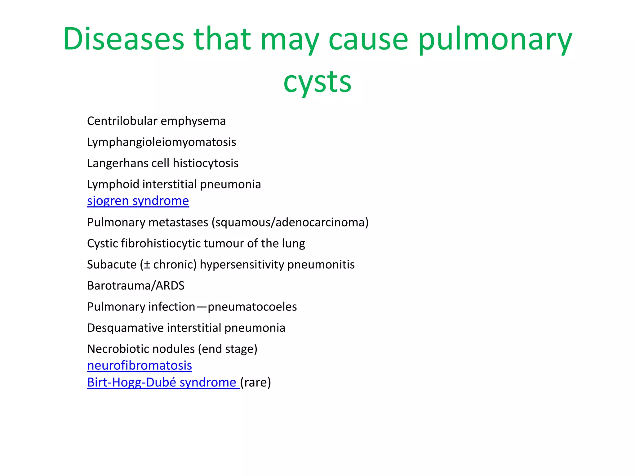 Approach to cystic lung disease on hrct | PPTX