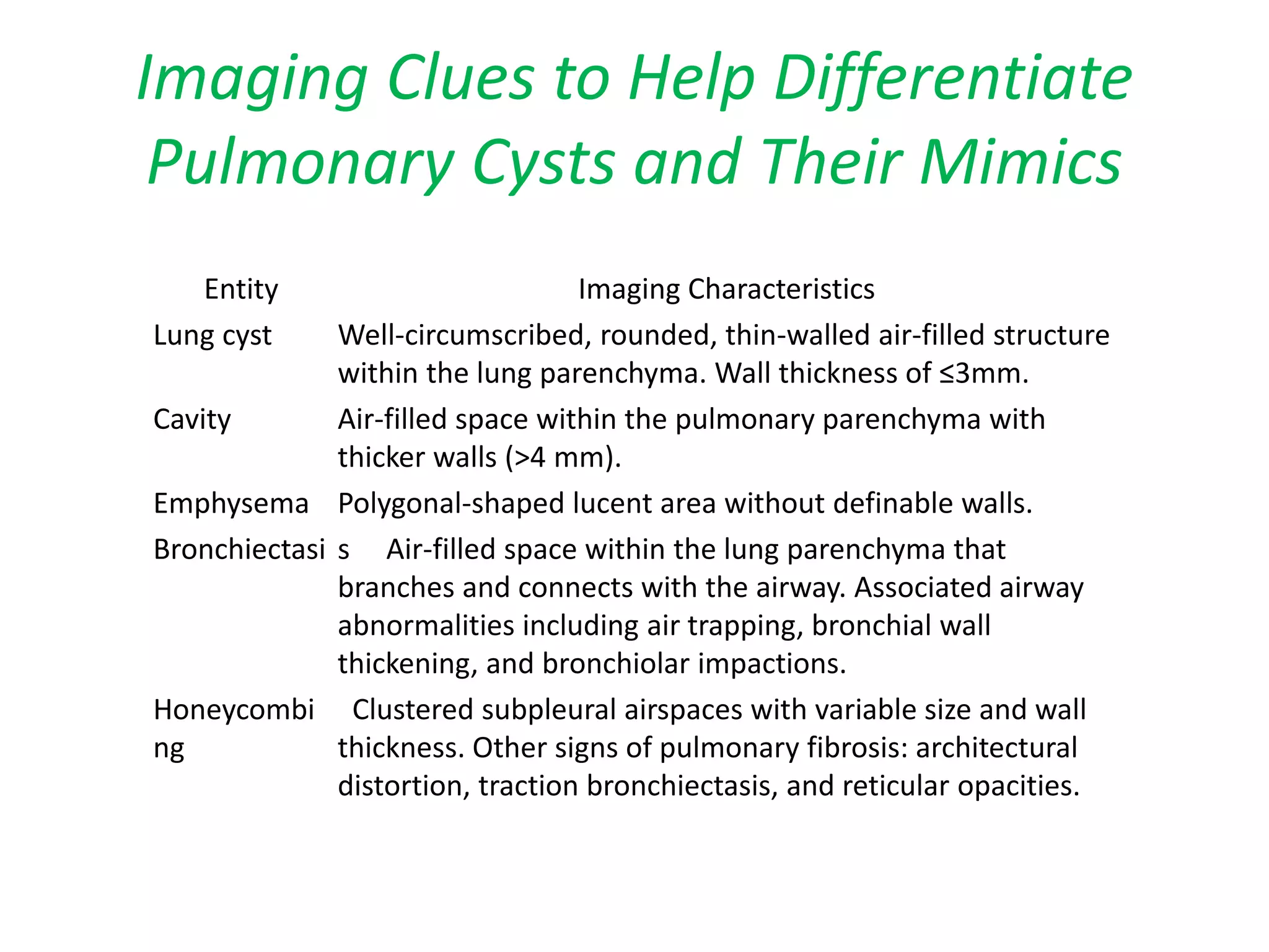 Approach to cystic lung disease on hrct | PPTX