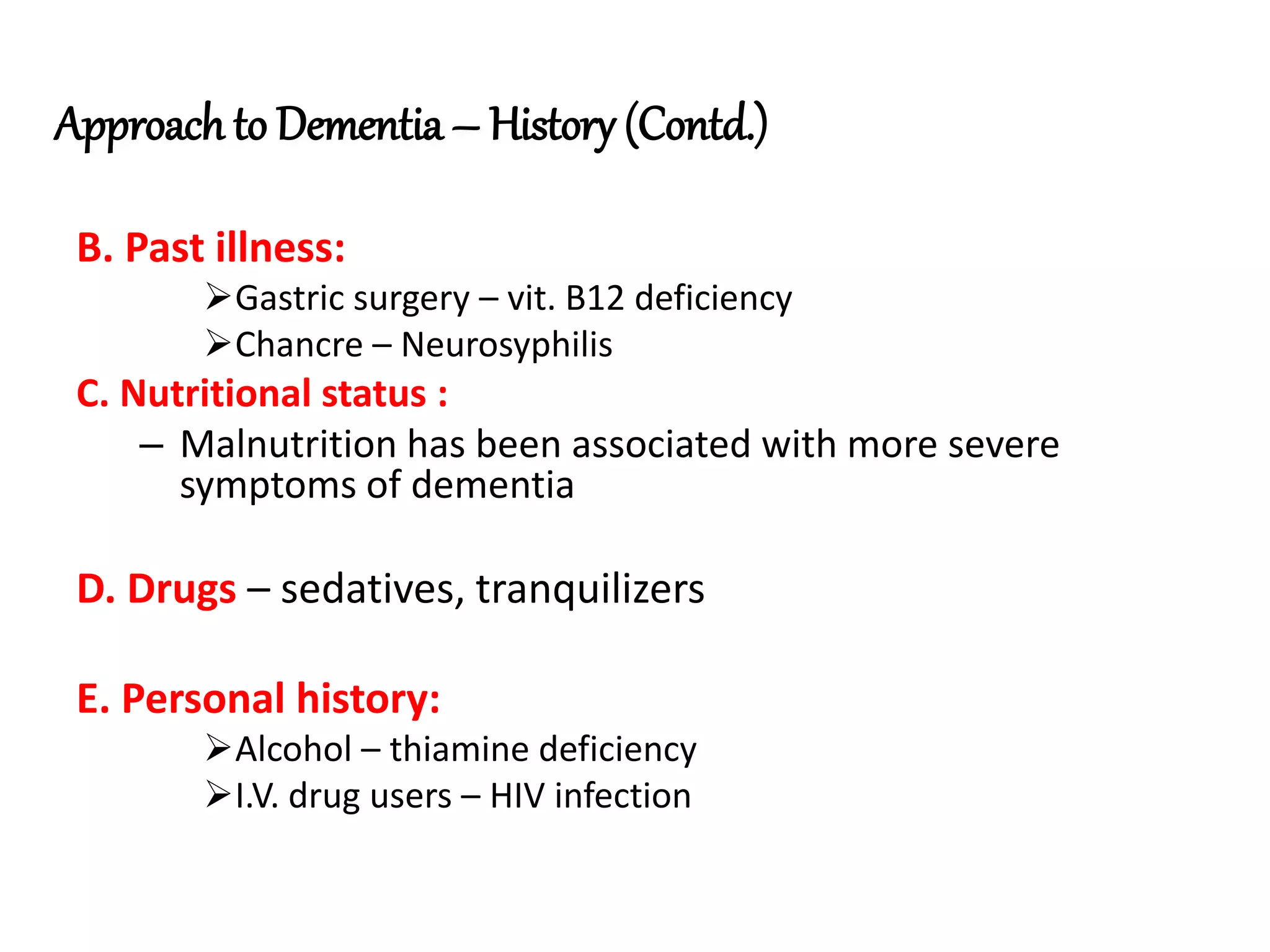 Approach to dementia | PPTX