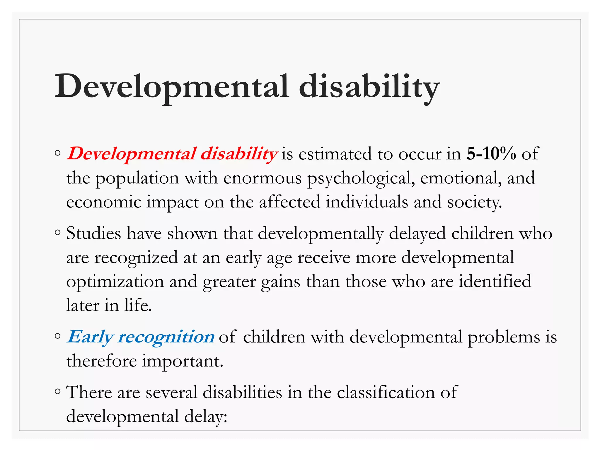 Approach to developmental delay | PPTX
