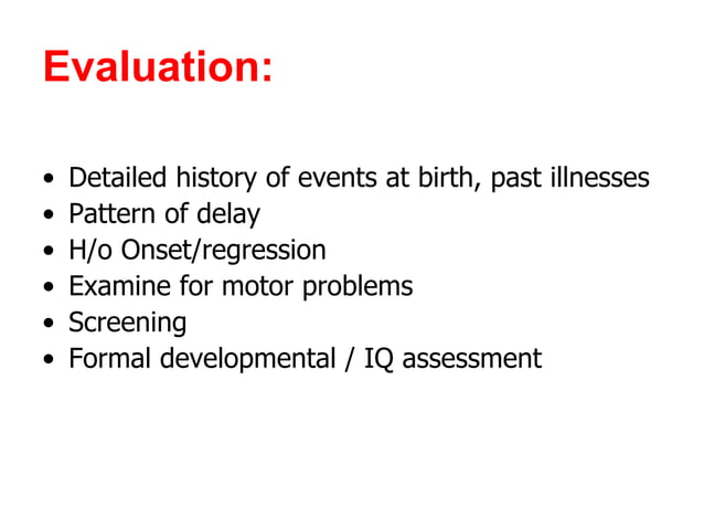Approach to developmental_delay | PPT