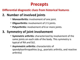 Approach to diagnosis of arthritis | PPT