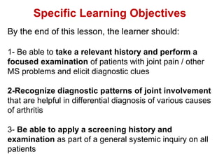 Approach to diagnosis of arthritis | PPT