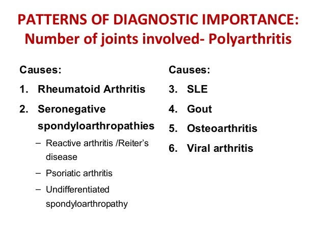 Approach to diagnosis of arthritis
