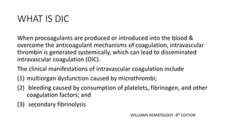 Approach to Disseminated intravascular coagulation | PPTX