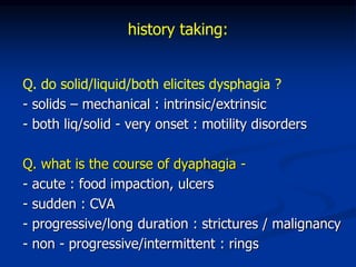 Approach to dysphagia | PPT