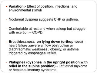 Approach to dyspnea dr bikal | PPTX