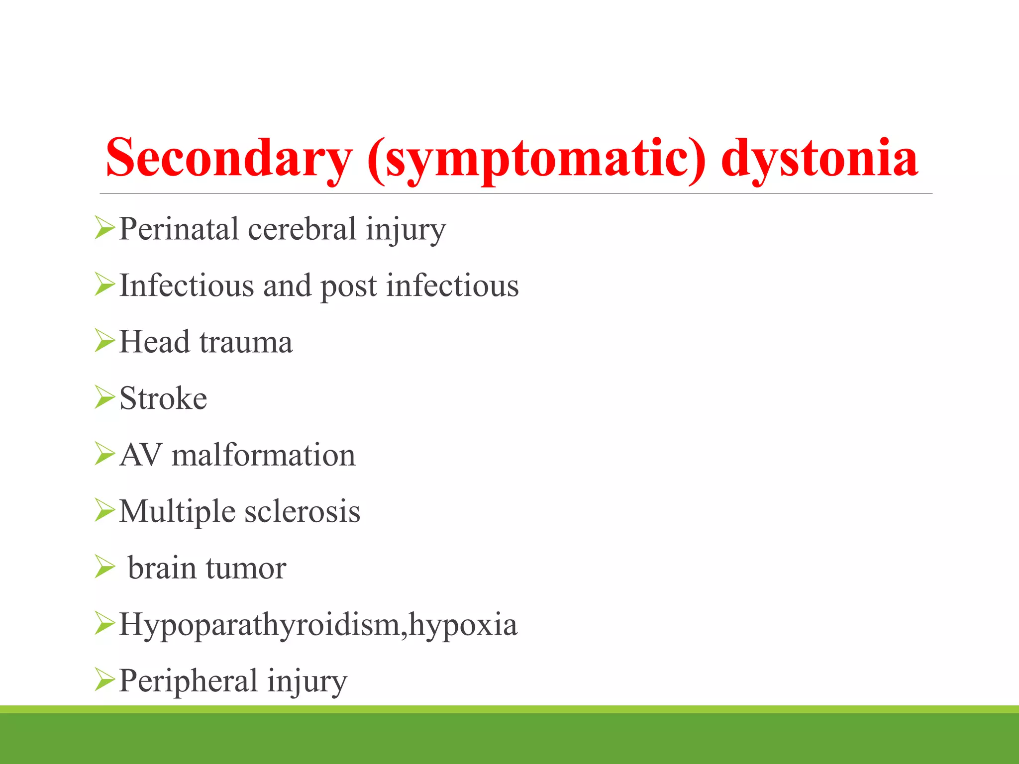 Approach to dystonia | PPTX