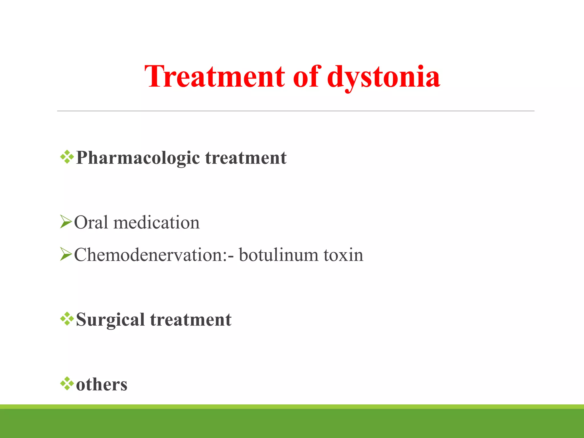 Approach to dystonia | PPTX