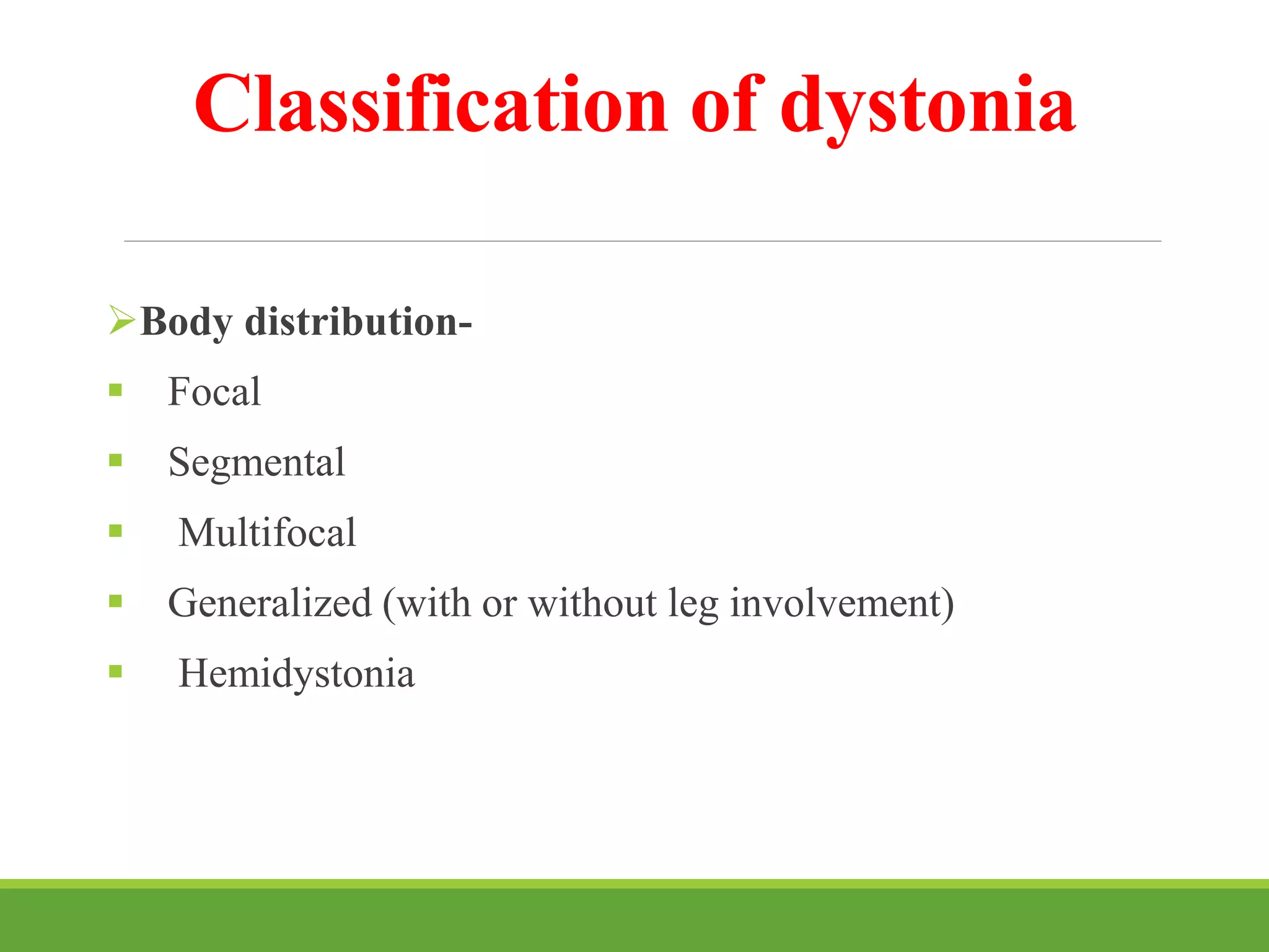 Approach to dystonia | PPTX