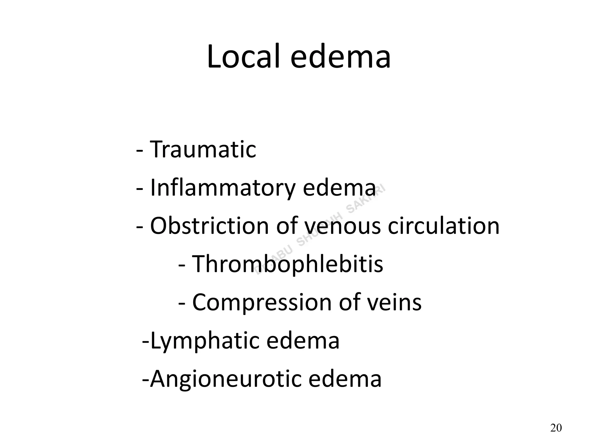 Approach to edema | PPT