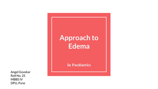 Approach to Edema in Paediatrics. | PDF | Heart and Cardiovascular ...