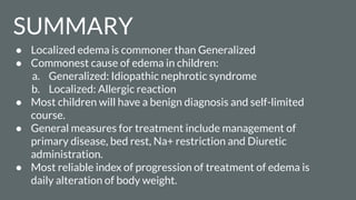 Approach to Edema in Paediatrics. | PDF