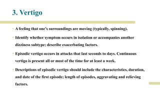 Approach to evaluation and management of acute vertigo | PPTX