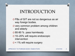 Approach to foreign body ingestion | PPTX