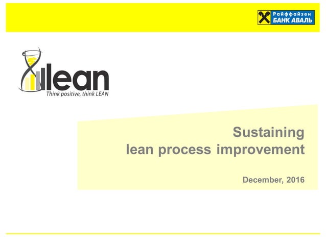 Sustaining lean process improvement | PPT