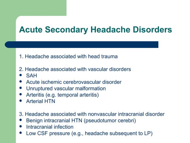 Approach to headache | PPT