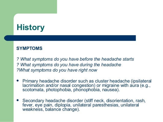 Approach to headache