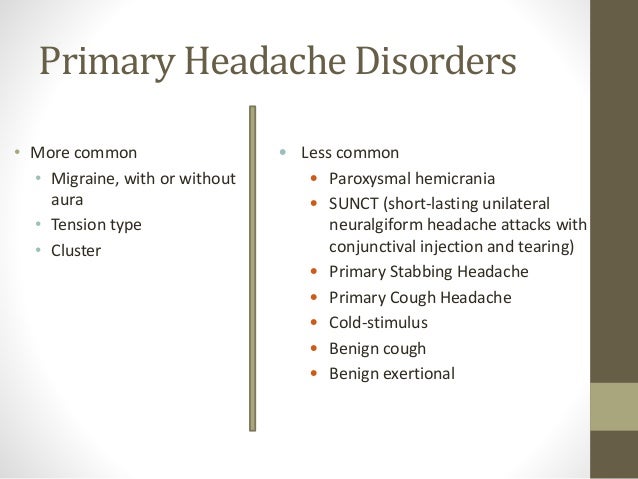 Approach to headache