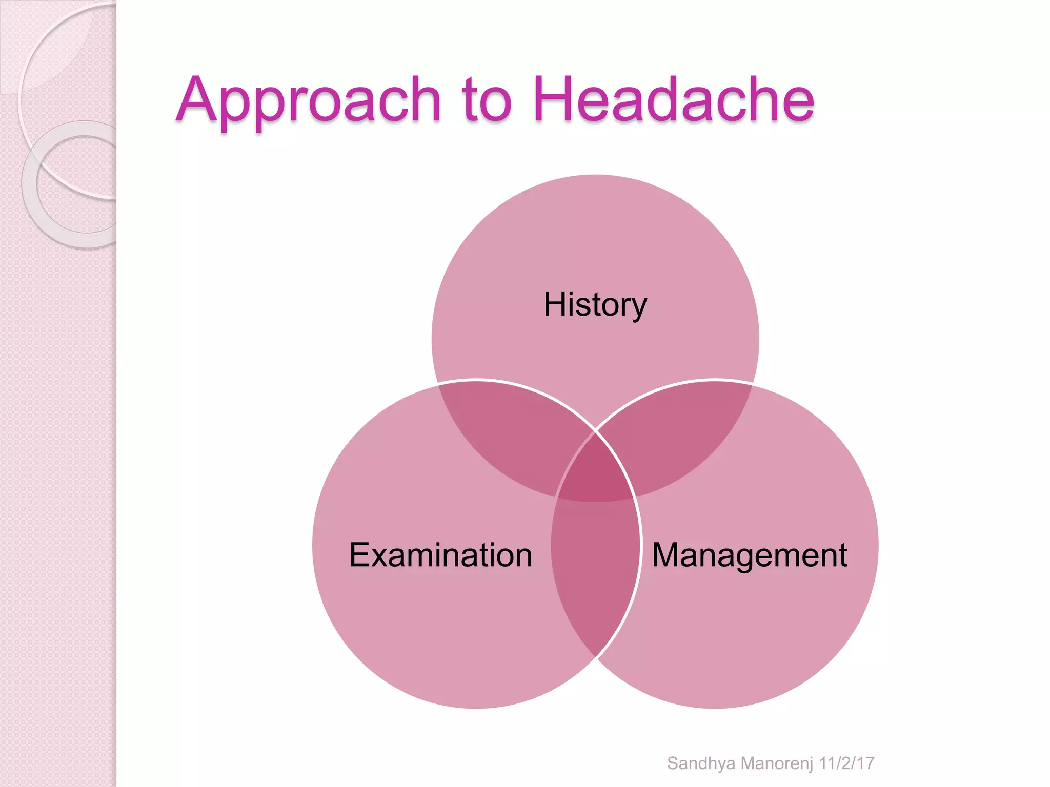 Approach to headache | PPT