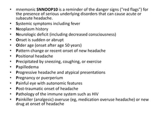 Approach to Headache | PPTX