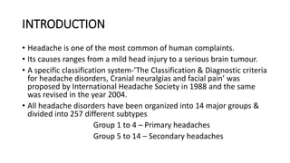 APPROACH TO HEADACHE powerpoint presentation | PPTX