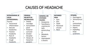 APPROACH TO HEADACHE powerpoint presentation | PPTX