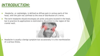 Approach to headache final shivaom | PPTX | Brain and Nervous System ...