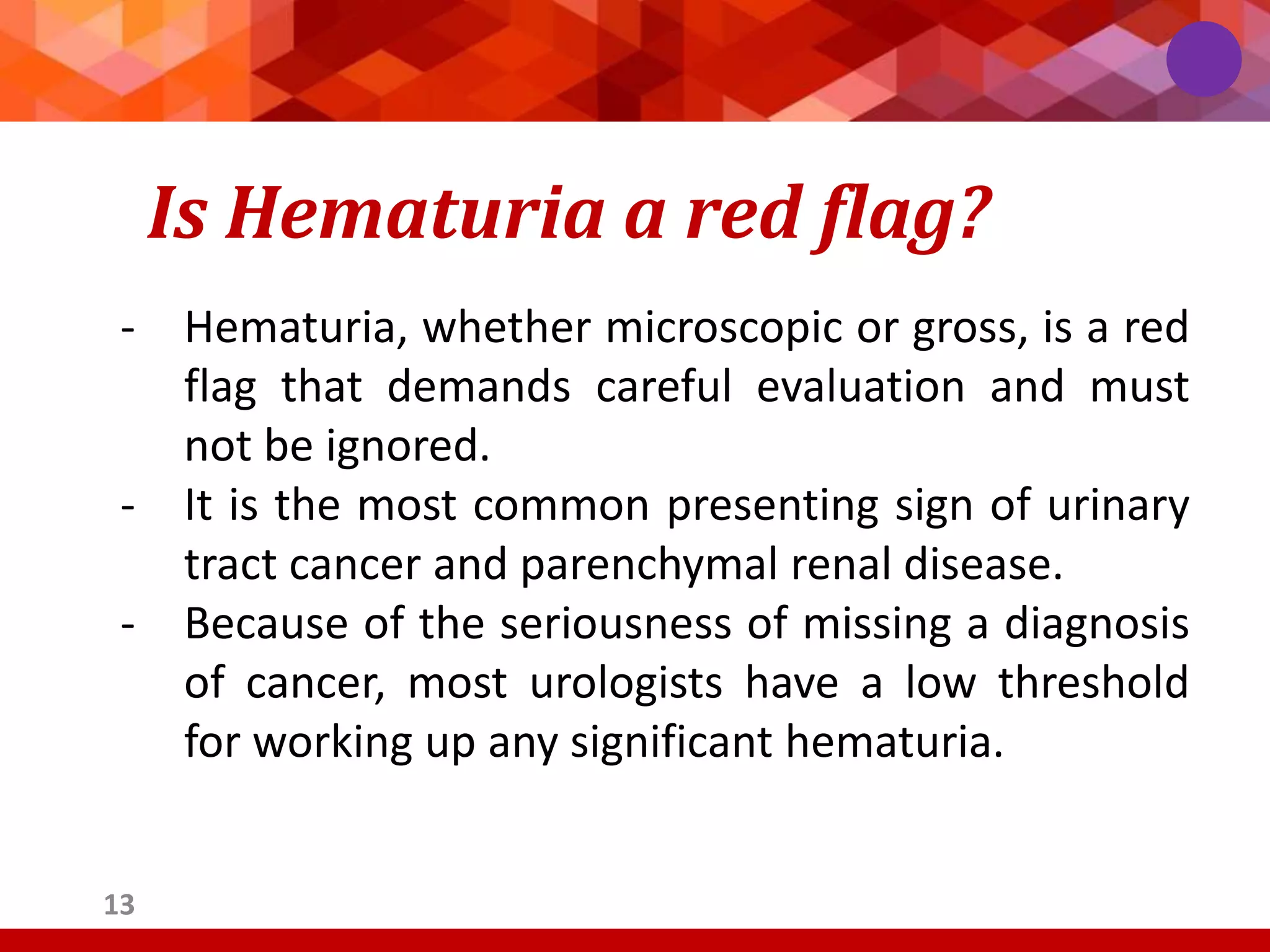 Approach to hematuria | PPTX