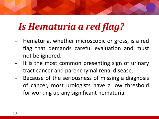 Approach to hematuria | PPTX | Blood Disorders | Diseases and Conditions