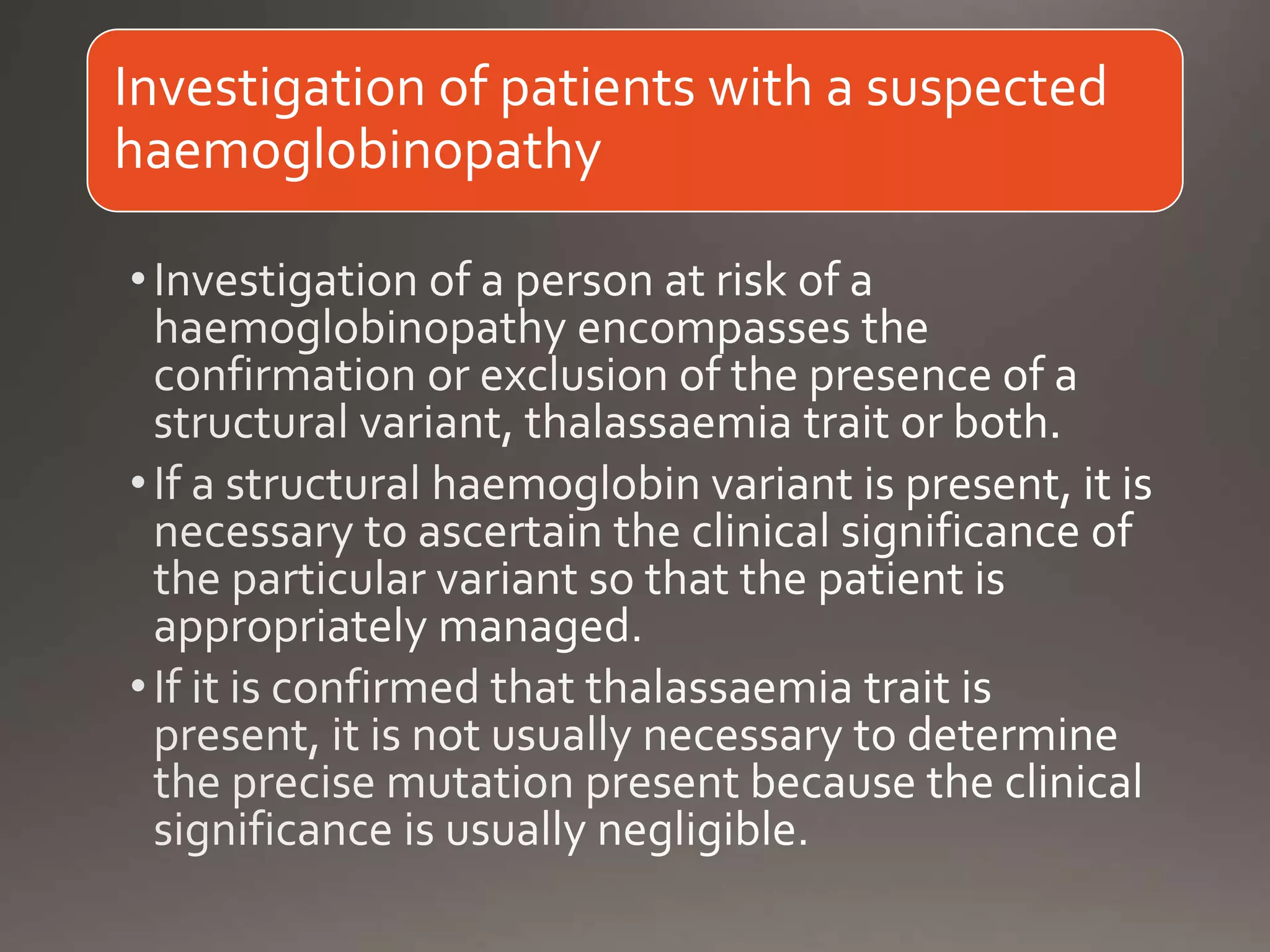 Hemoglobinopathies - Lab diagnosis | PPTX