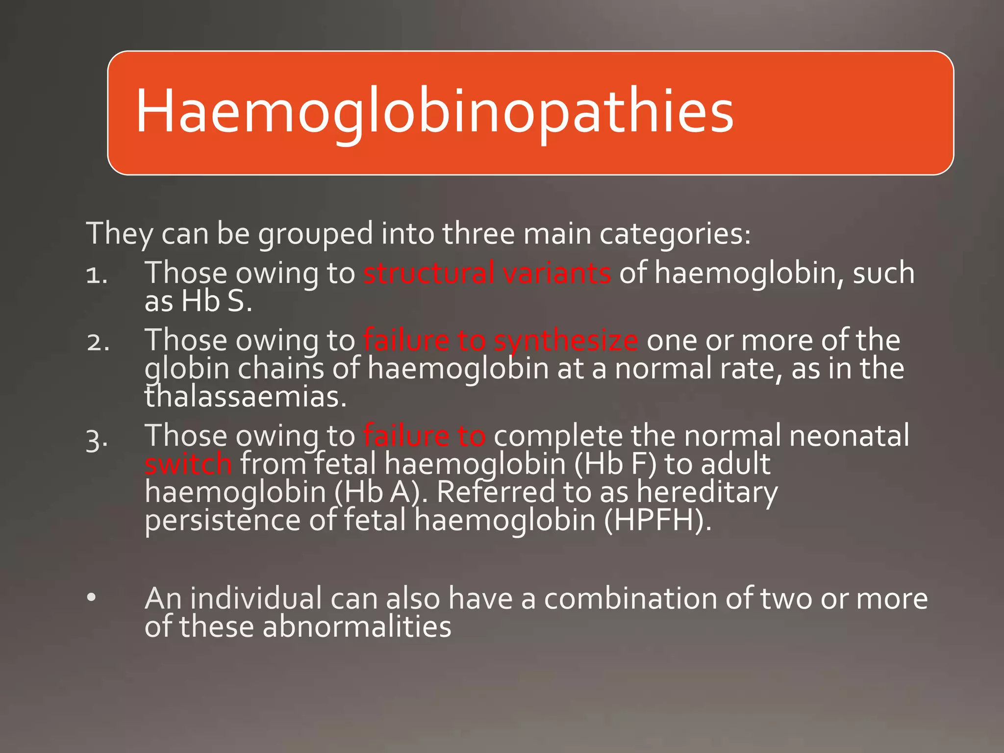Hemoglobinopathies - Lab diagnosis | PPTX
