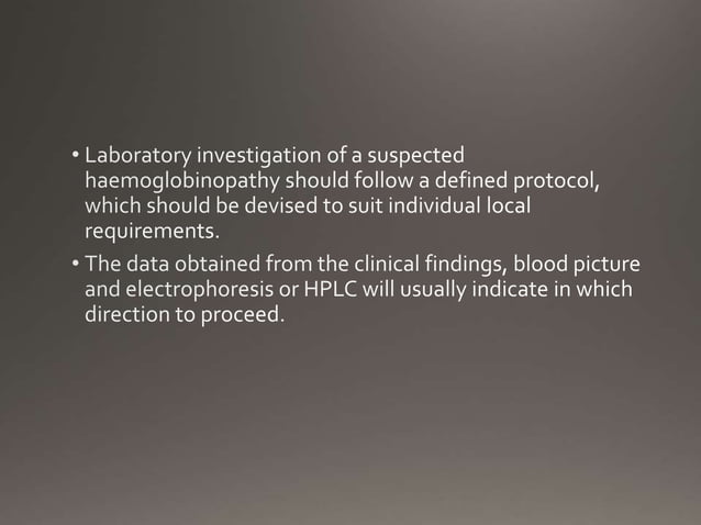 Hemoglobinopathies - Lab diagnosis | PPTX
