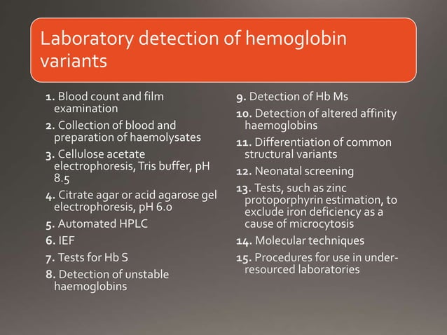 Hemoglobinopathies - Lab diagnosis | PPTX