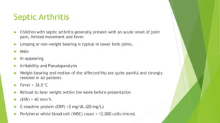 Approach to hip joint pain in childhood | PPTX