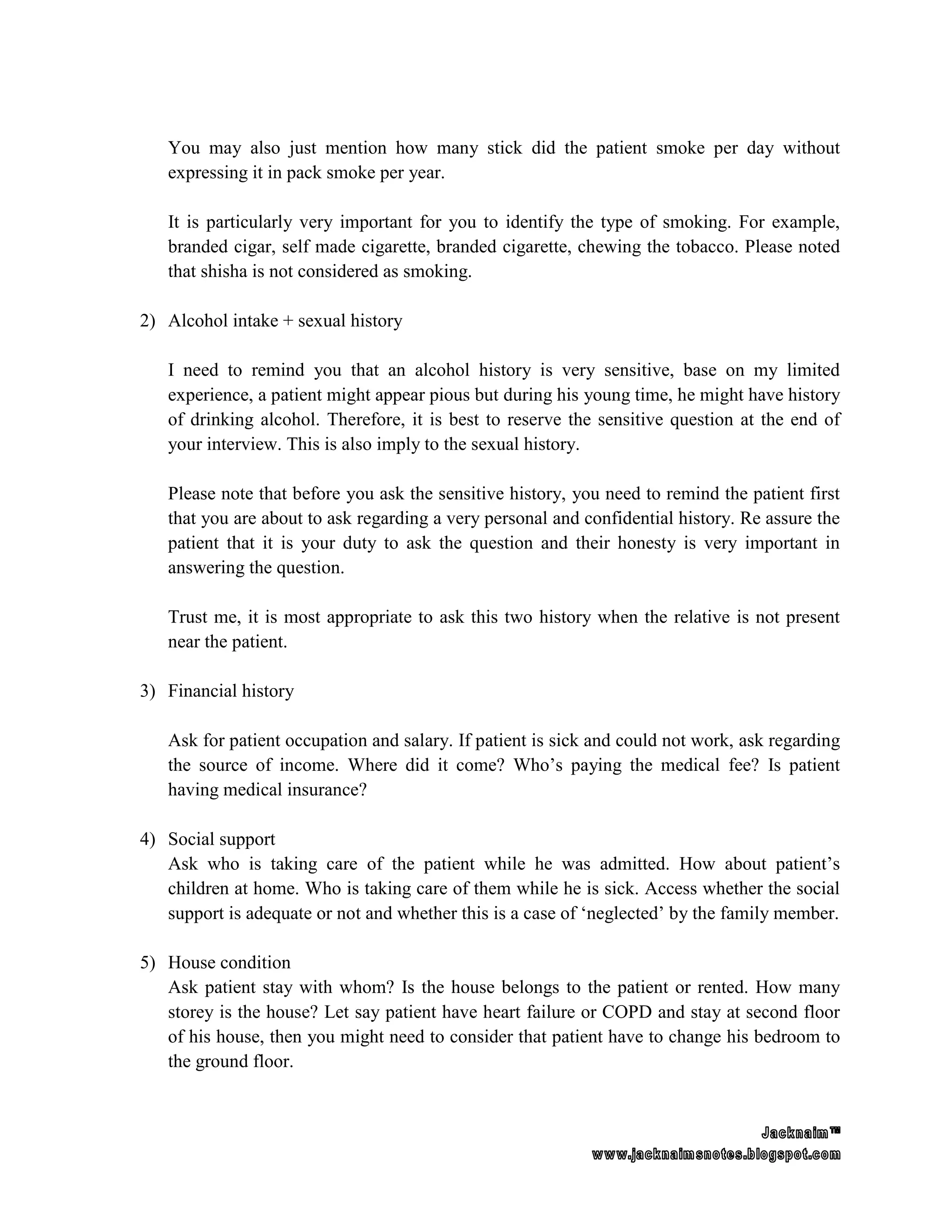 Approach to history taking in internal medicine posting | PDF