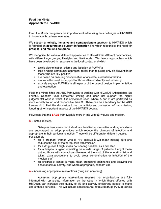 Approach to hivaids | PDF