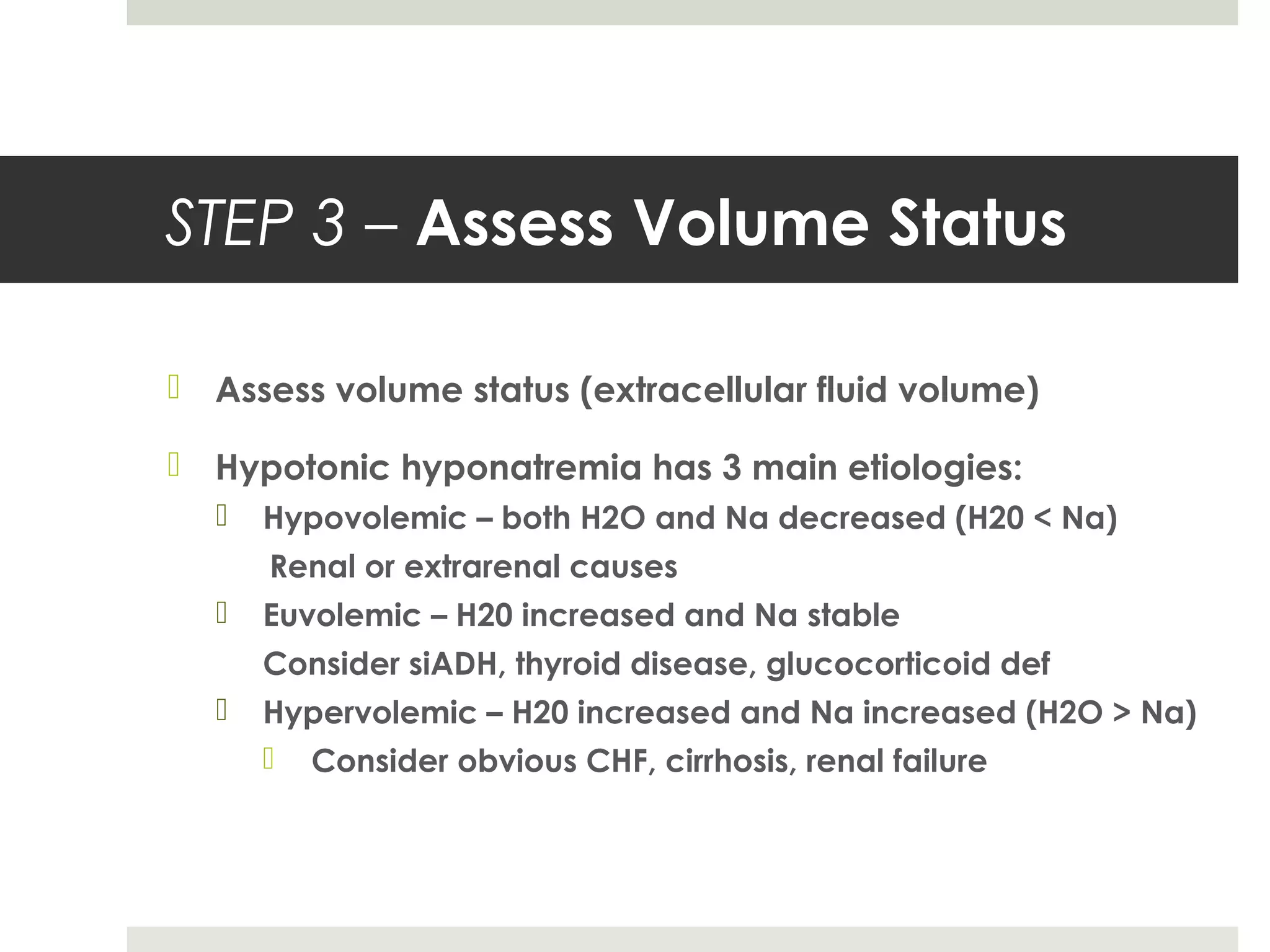 Approach to hyponatremia | PPT