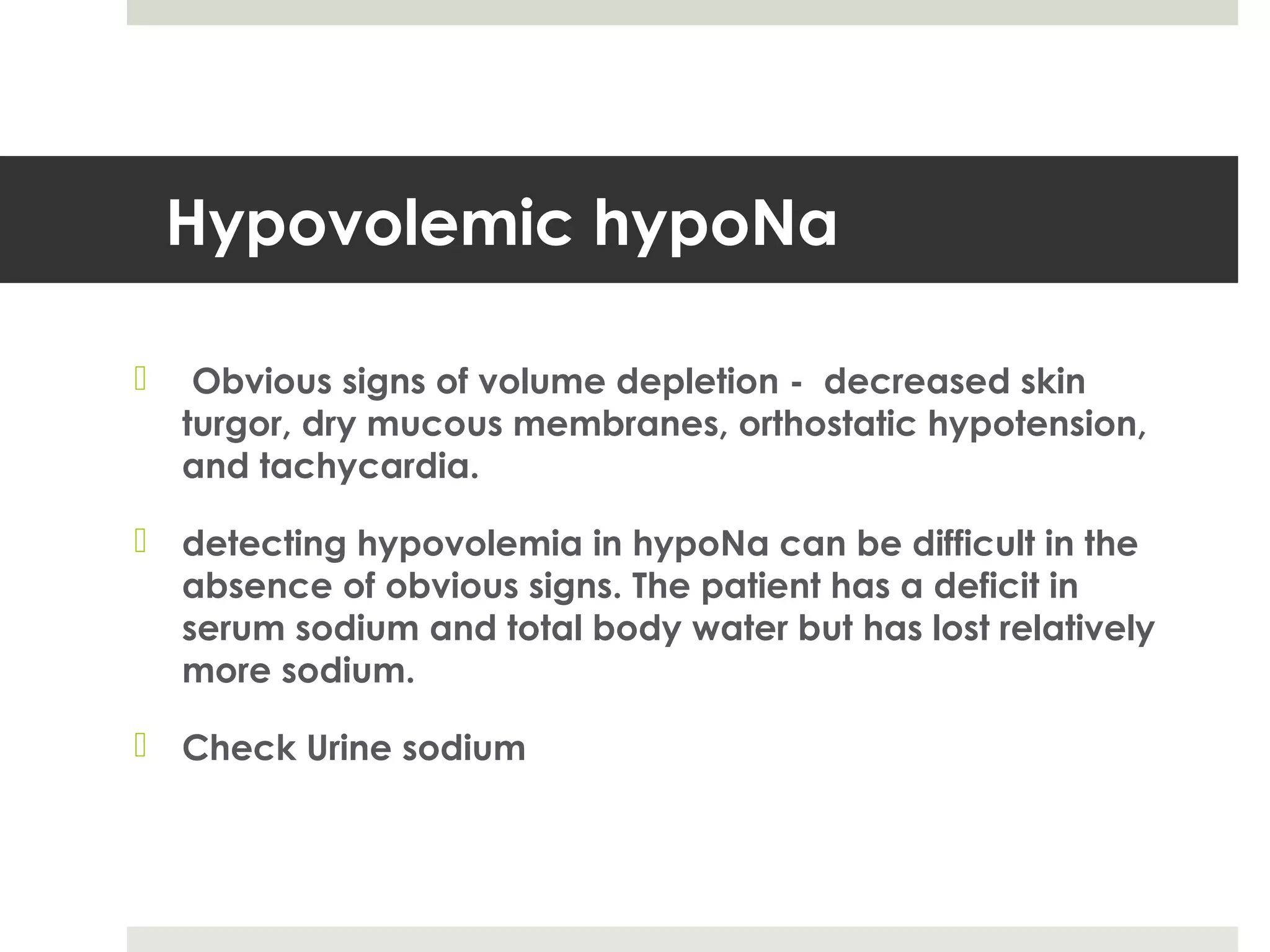 Approach to hyponatremia | PPT