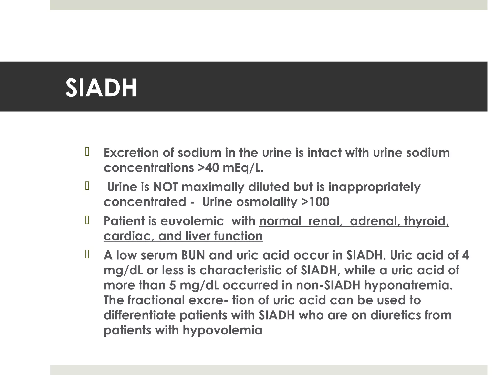 Approach to hyponatremia | PPT