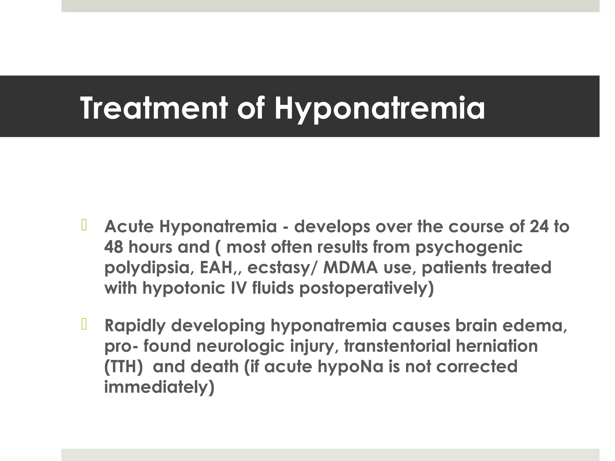 Approach to hyponatremia | PPT