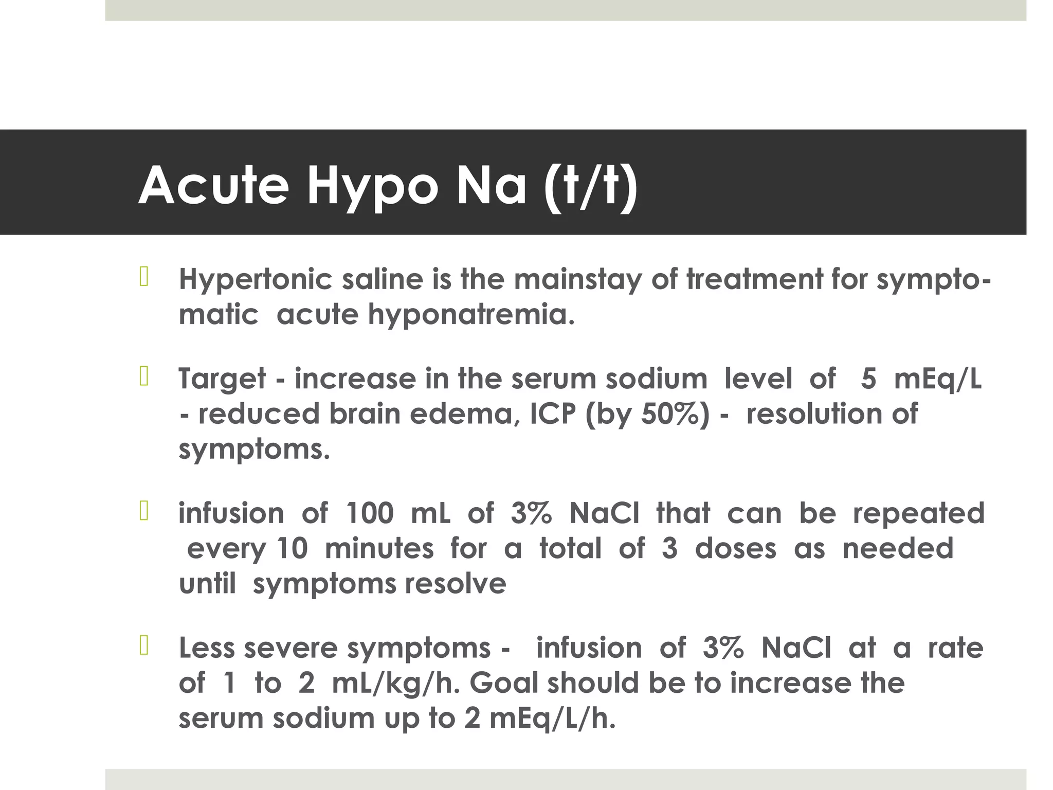 Approach to hyponatremia | PPT