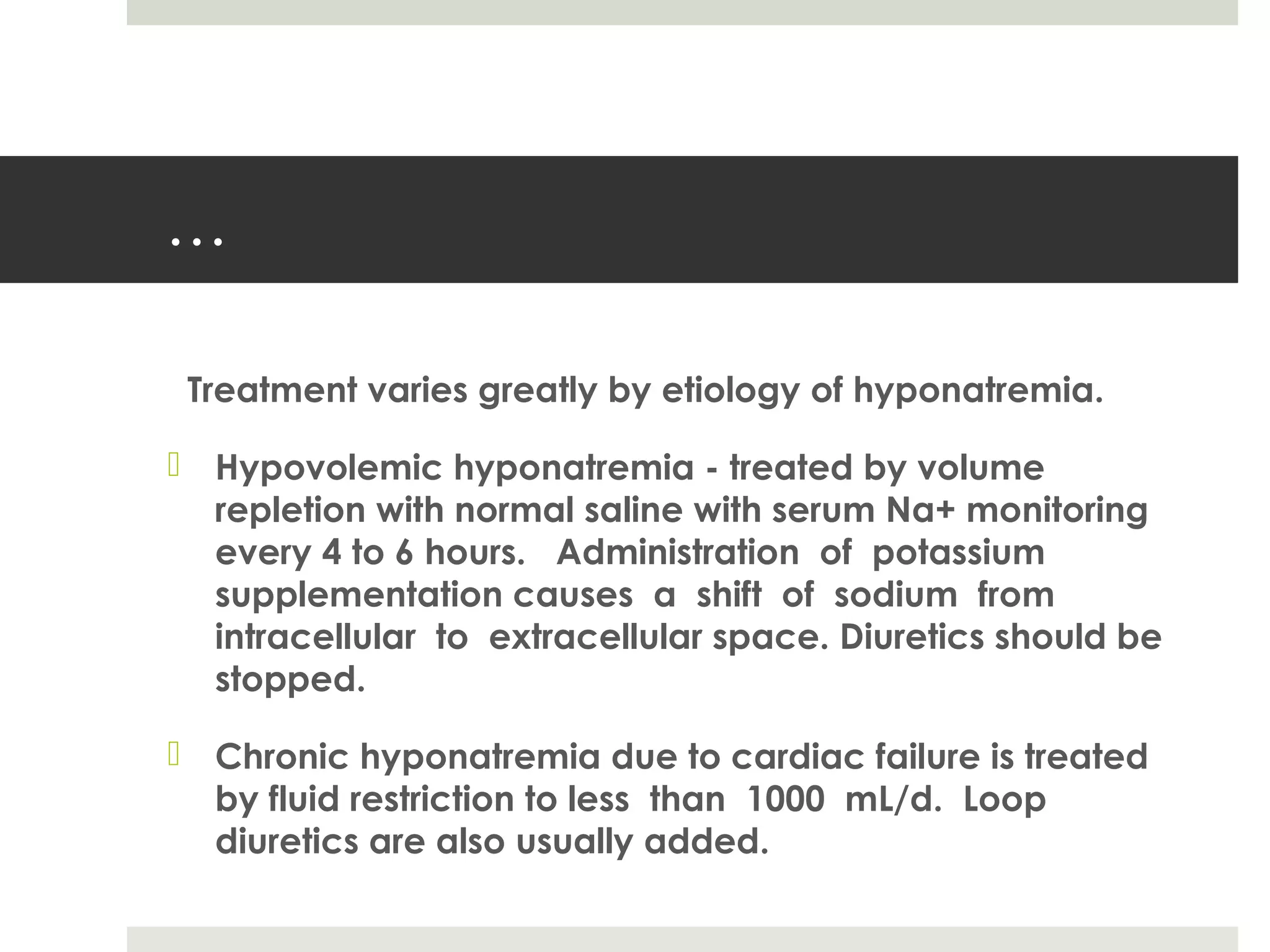 Approach to hyponatremia | PPT
