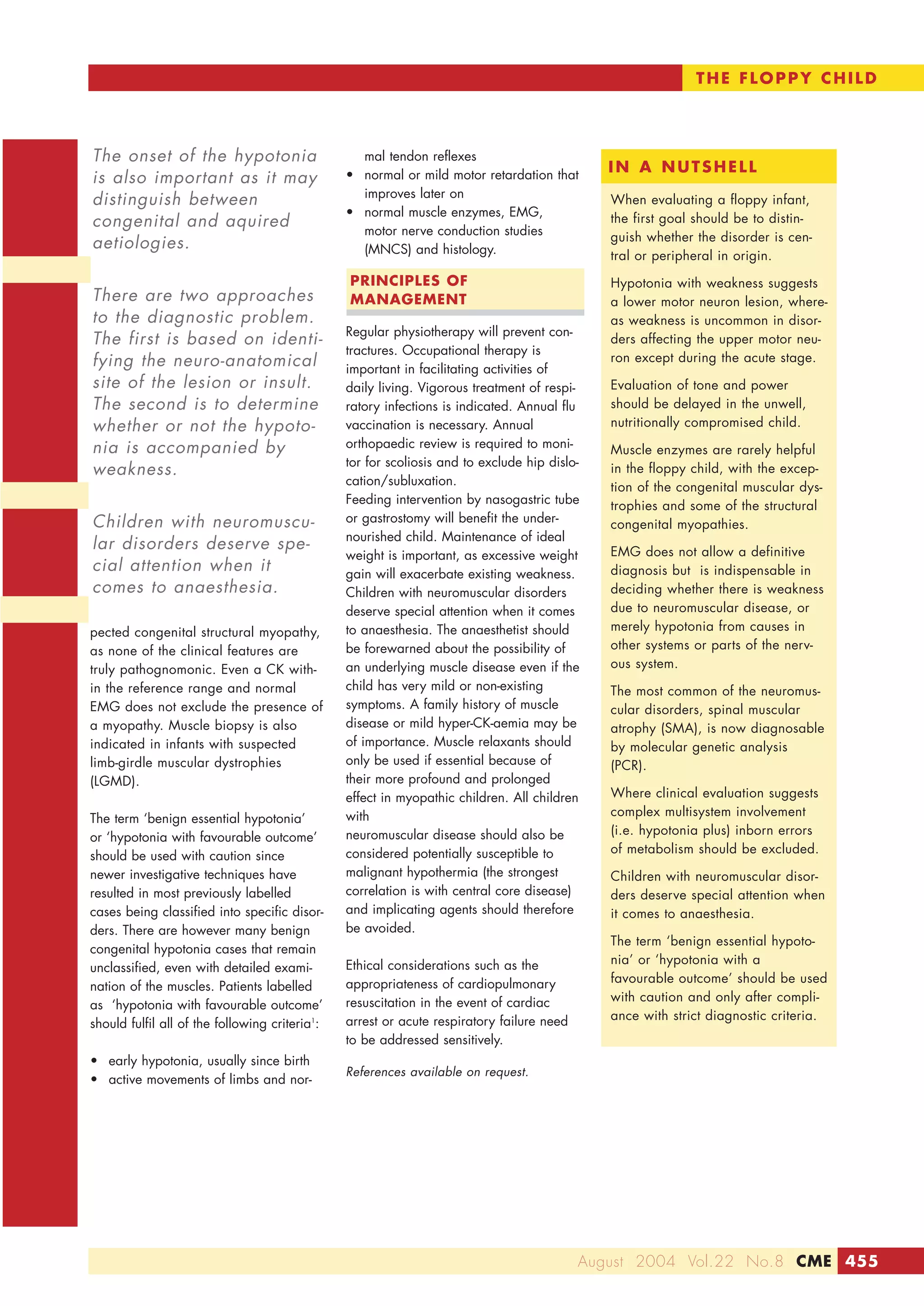 Approach to hypotonia | PDF