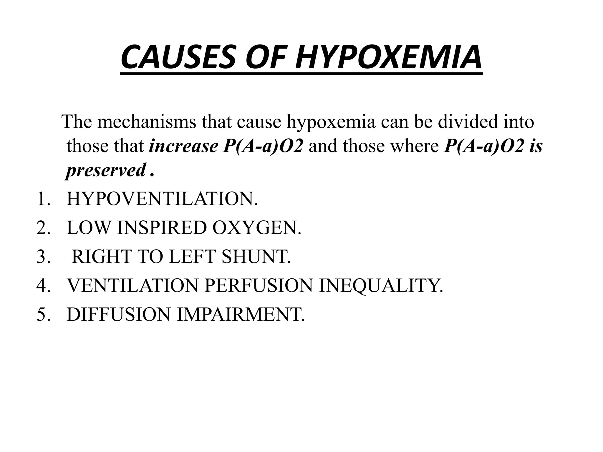 Approach to hypoxemia | PPTX