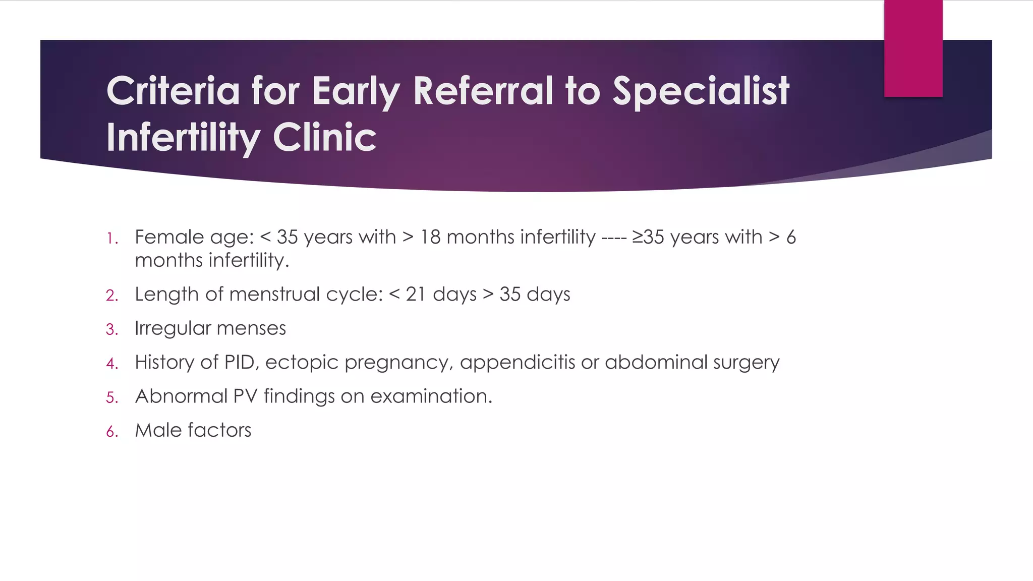 Approach to Infertility By Essam Sidqi | PPT