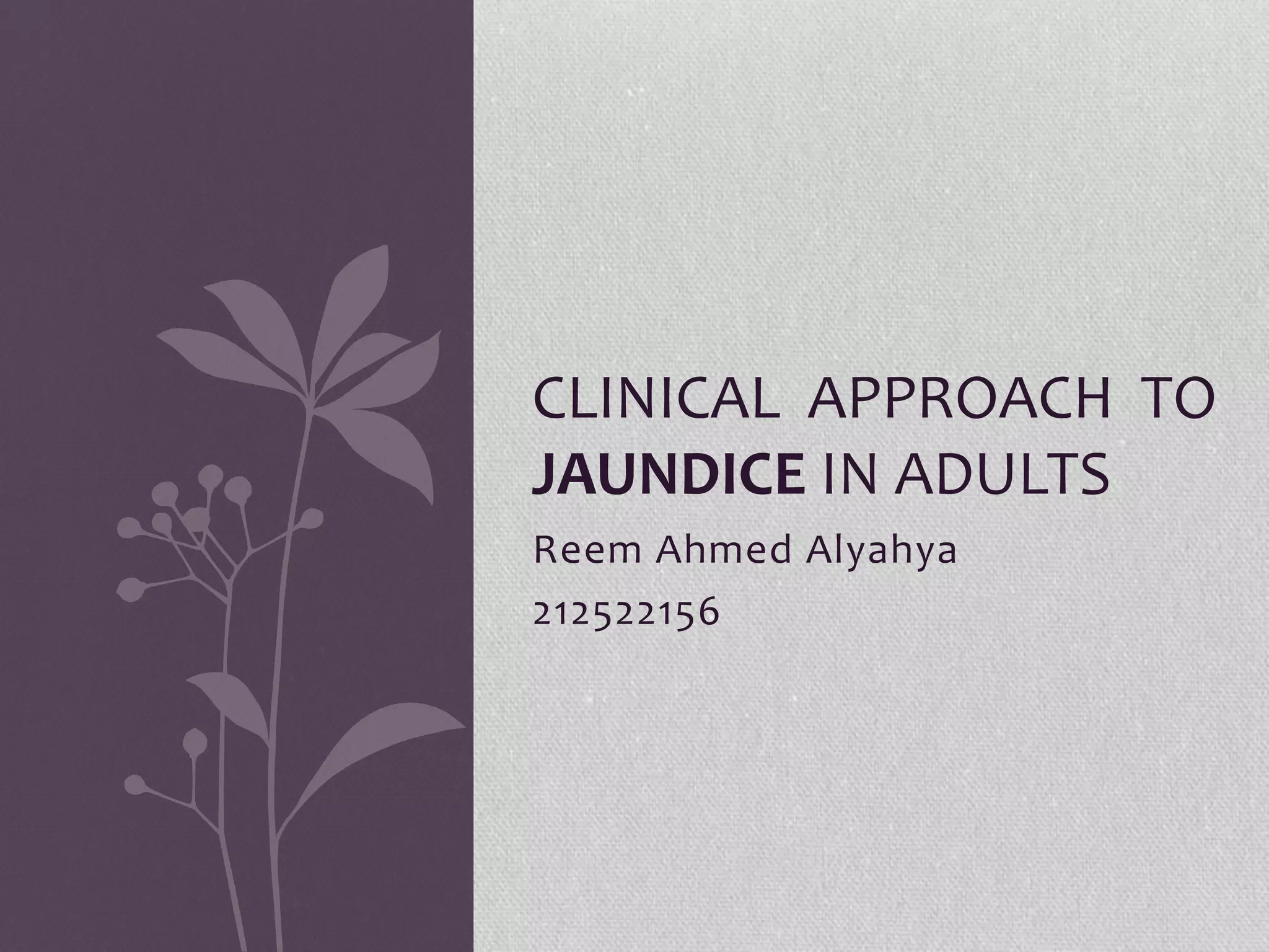 clinical approach to jaundice in adults | PPTX