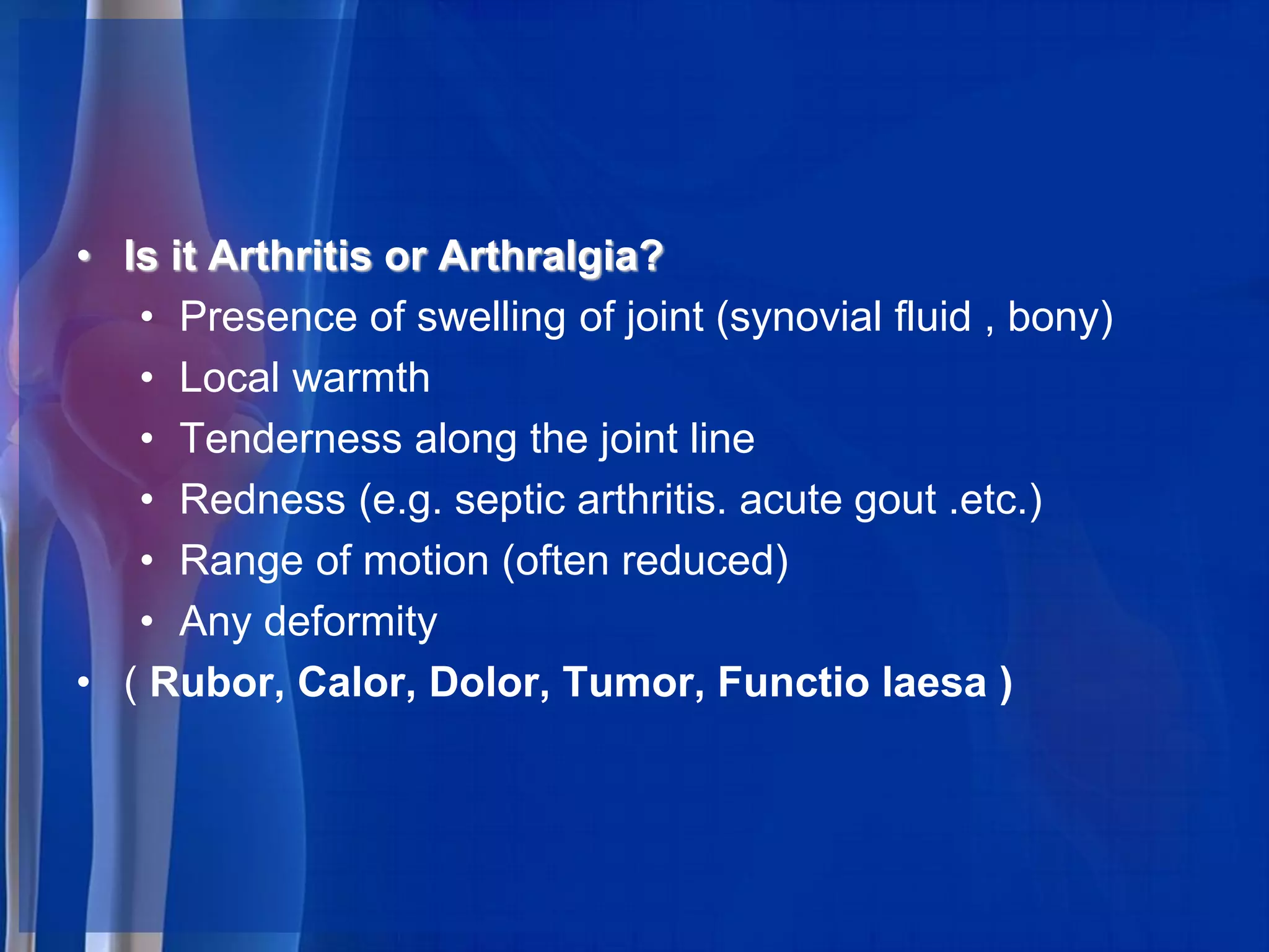 Approach to joint pain | PPTX