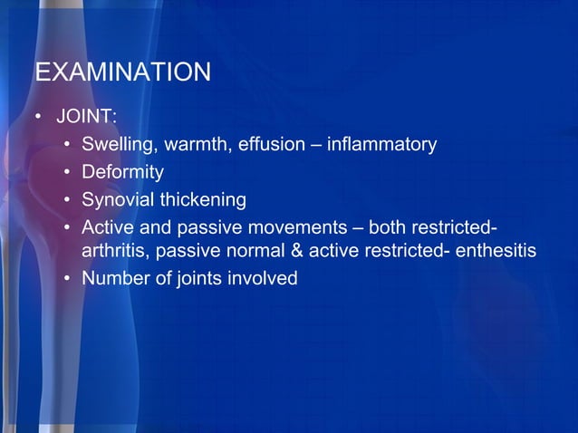 Approach to joint pain | PPTX | Bone and Joint Conditions | Diseases ...
