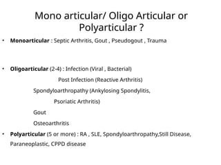 approach to joint pain patients and approach | PPTX